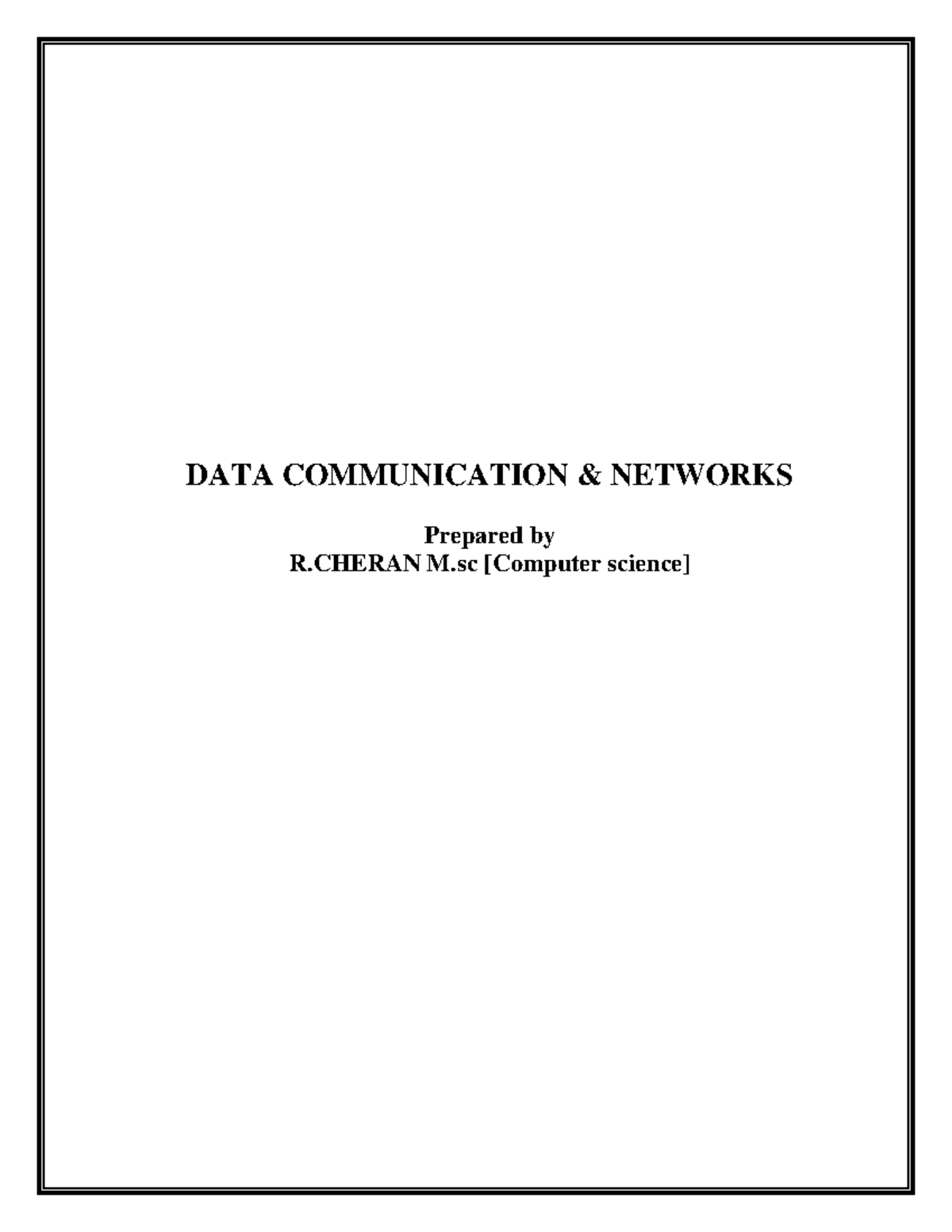 Data communication and networks - DATA COMMUNICATION & NETWORKS ...