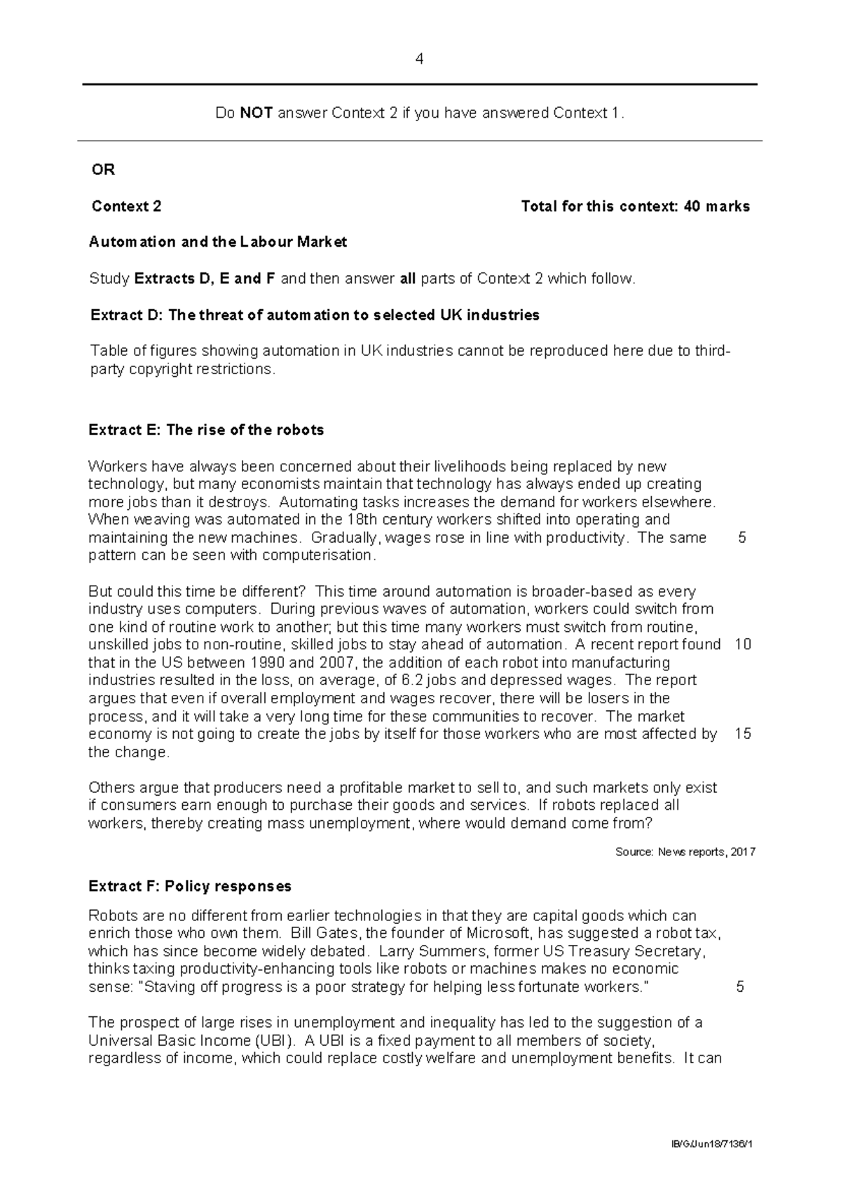 2018 - wfaawf - 4 IB/G/Jun18/7136/ Do NOT answer Context 2 if you have ...