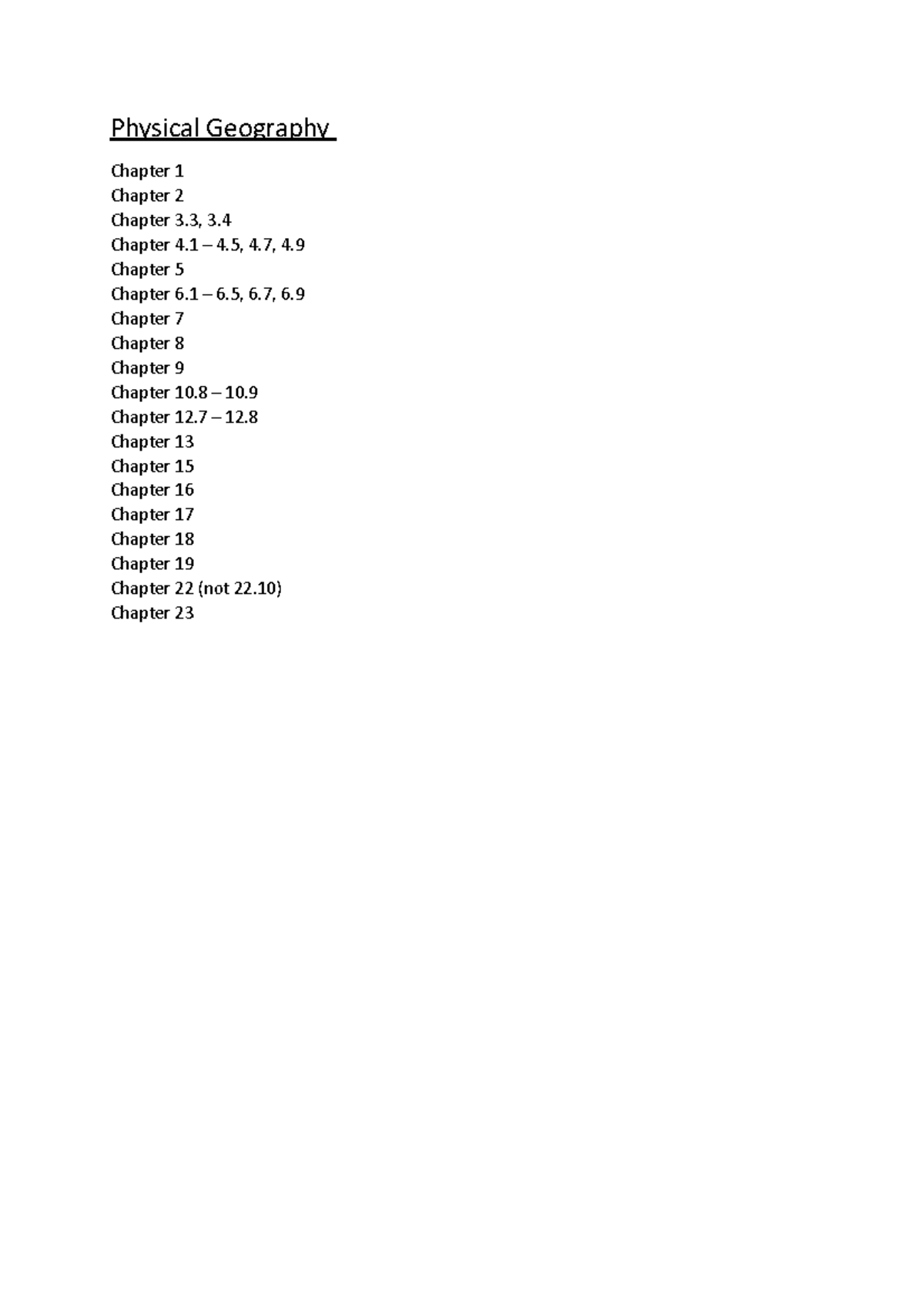 Summary Physical geography - Physical Geography Chapter Chapter Chapter ...