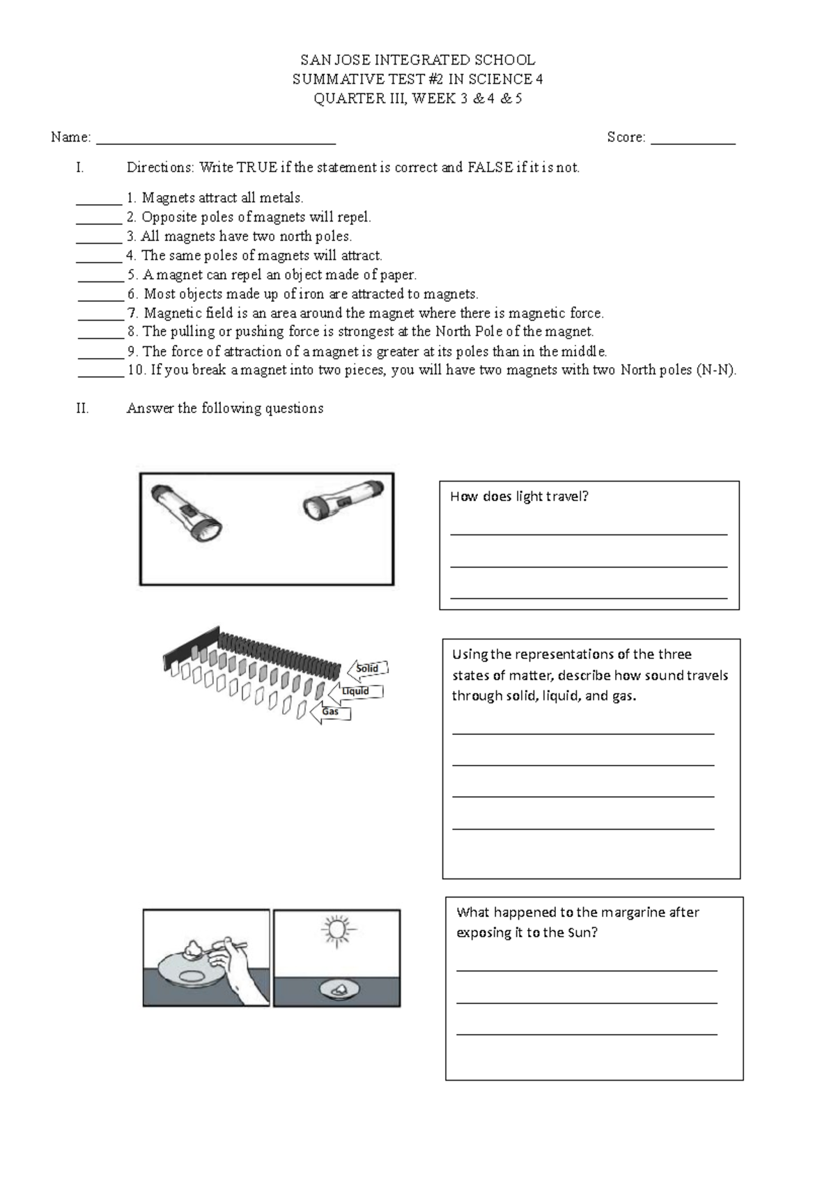 Grade 4 - good as reviewer - SAN JOSE INTEGRATED SCHOOL SUMMATIVE TEST ...