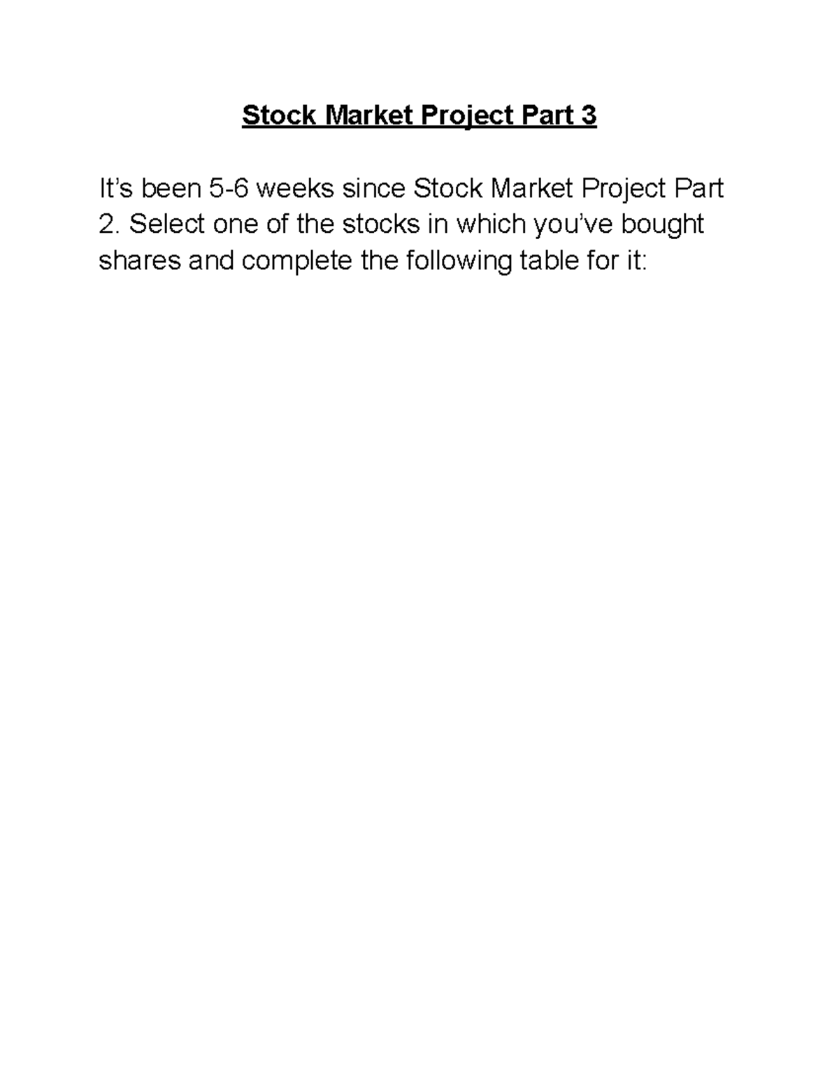 [Template] Stock Market Project Part 3 - ECO 42150 - Stock Market ...
