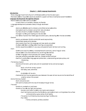 Chapter 5 - Speech sound Disorders - AUDSLP 152 - Bloomsburg - Studocu