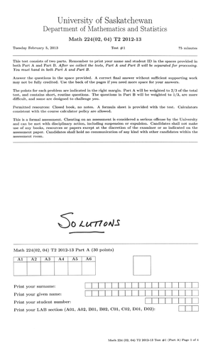 Lab1 solutions 224 - Math 224 Summer 2016 Lab Assignment #1 Due: June ...