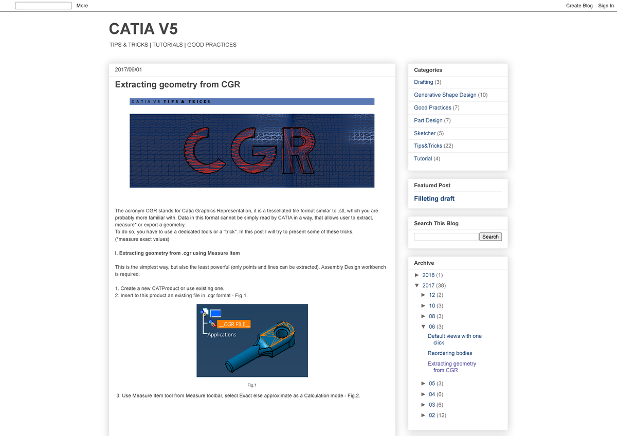 Catia V5 Extracting geometry from CGR - TIPS & TRICKS | TUTORIALS ...