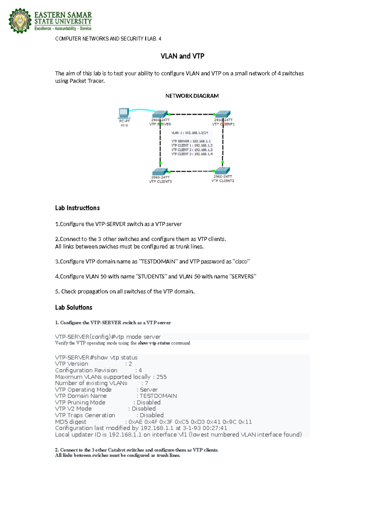CNS Lab 4 est - its an lab manual - COMPUTER NETWORKS AND SECURITY I ...