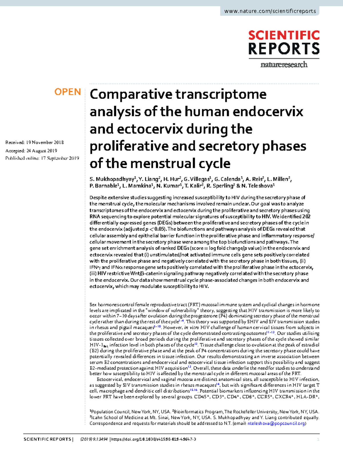 Comparative Transcriptome Analysis Of Th Nature Scientificreports