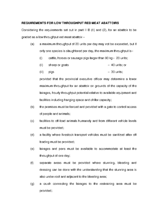 MEAT Inspection AT THE Abattoir - MEAT INSPECTION AT THE ABATTOIR RED ...