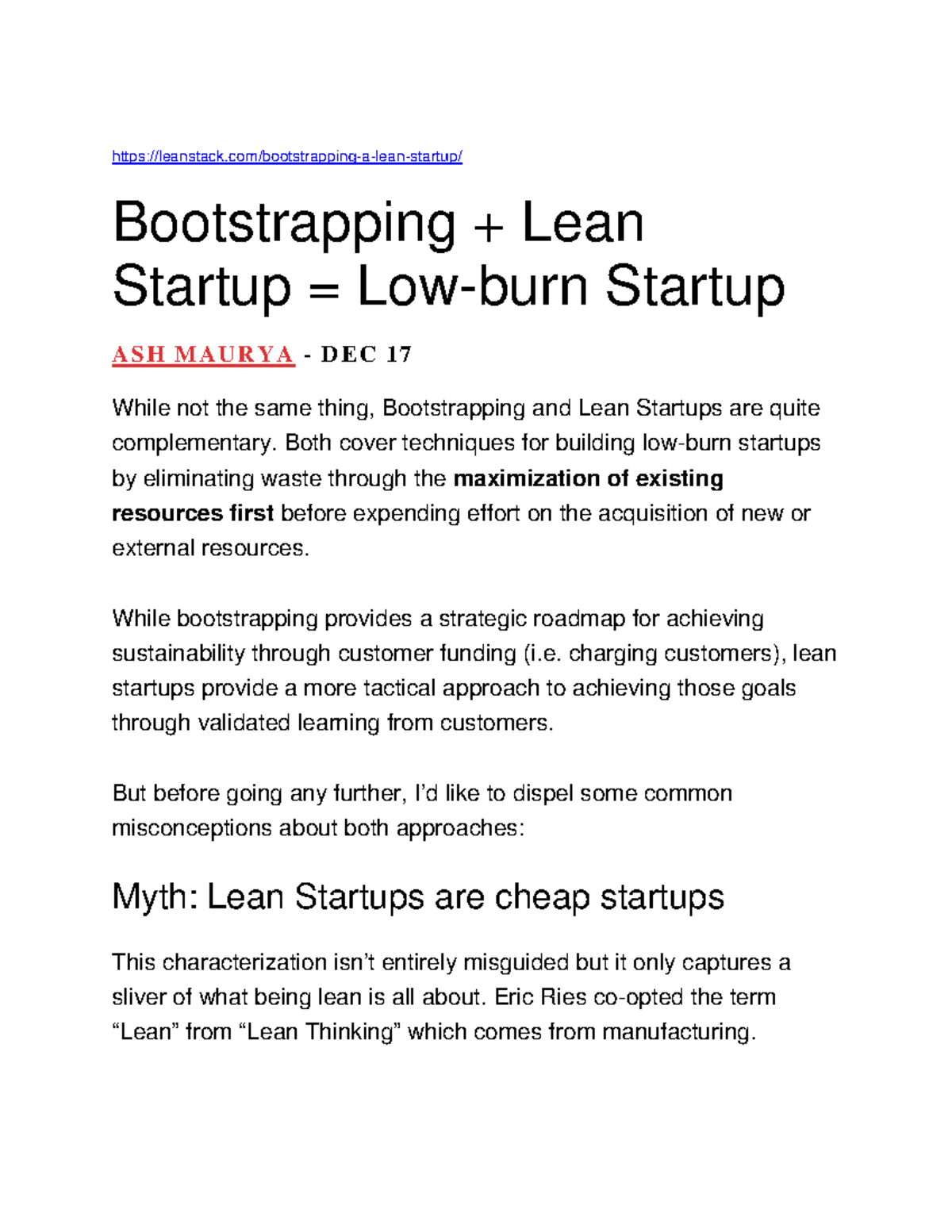 Bootstrapping A Lean Startup - Both cover techniques for building low-burn startups by ...