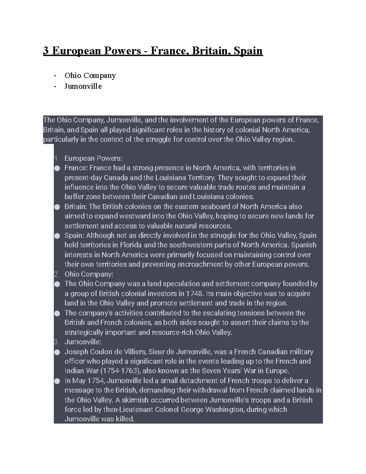 3 European Powers - France, Britain, Spain and how it influence in the ...