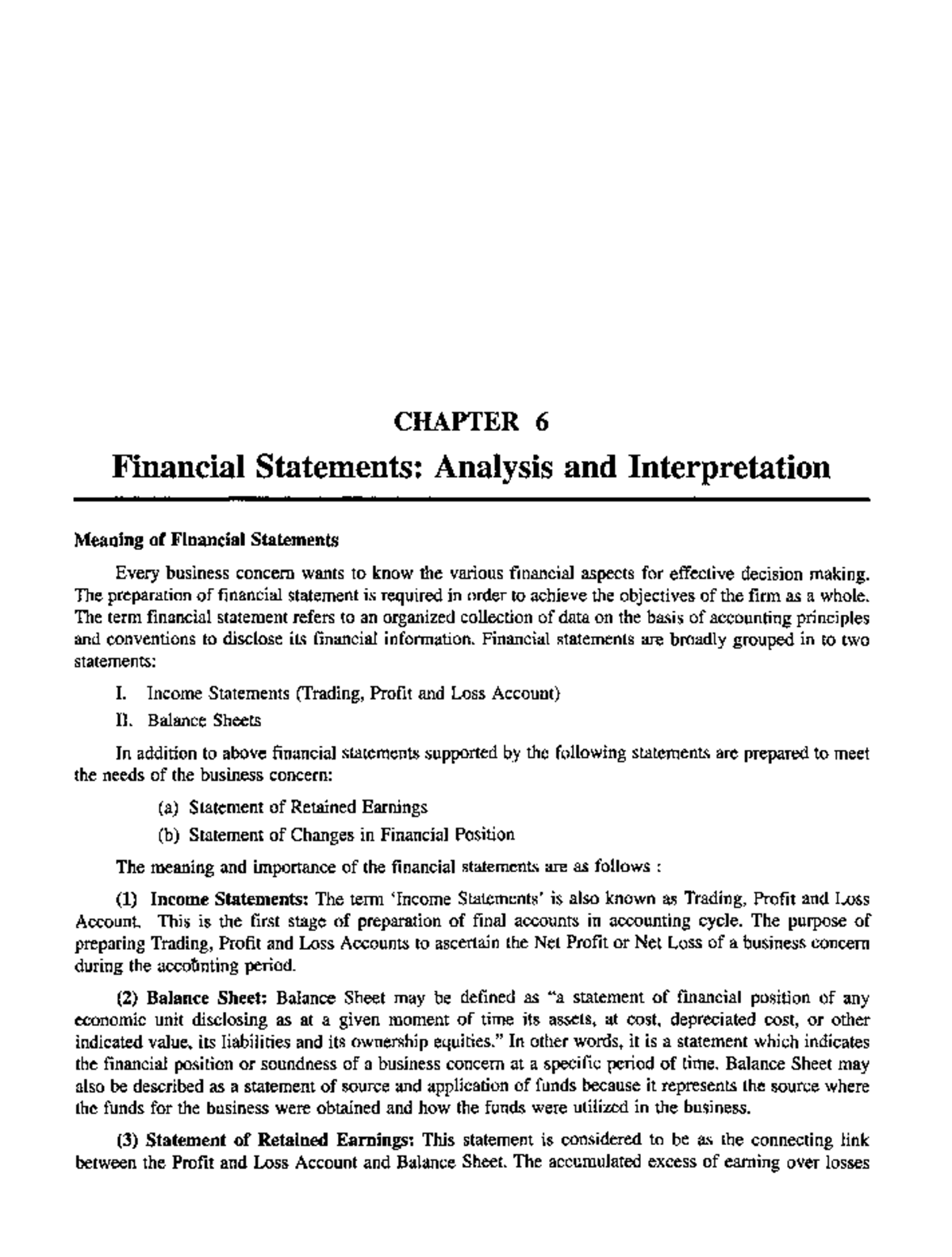 Chapter 6 Financial Statements Analysis and Interpretation ...