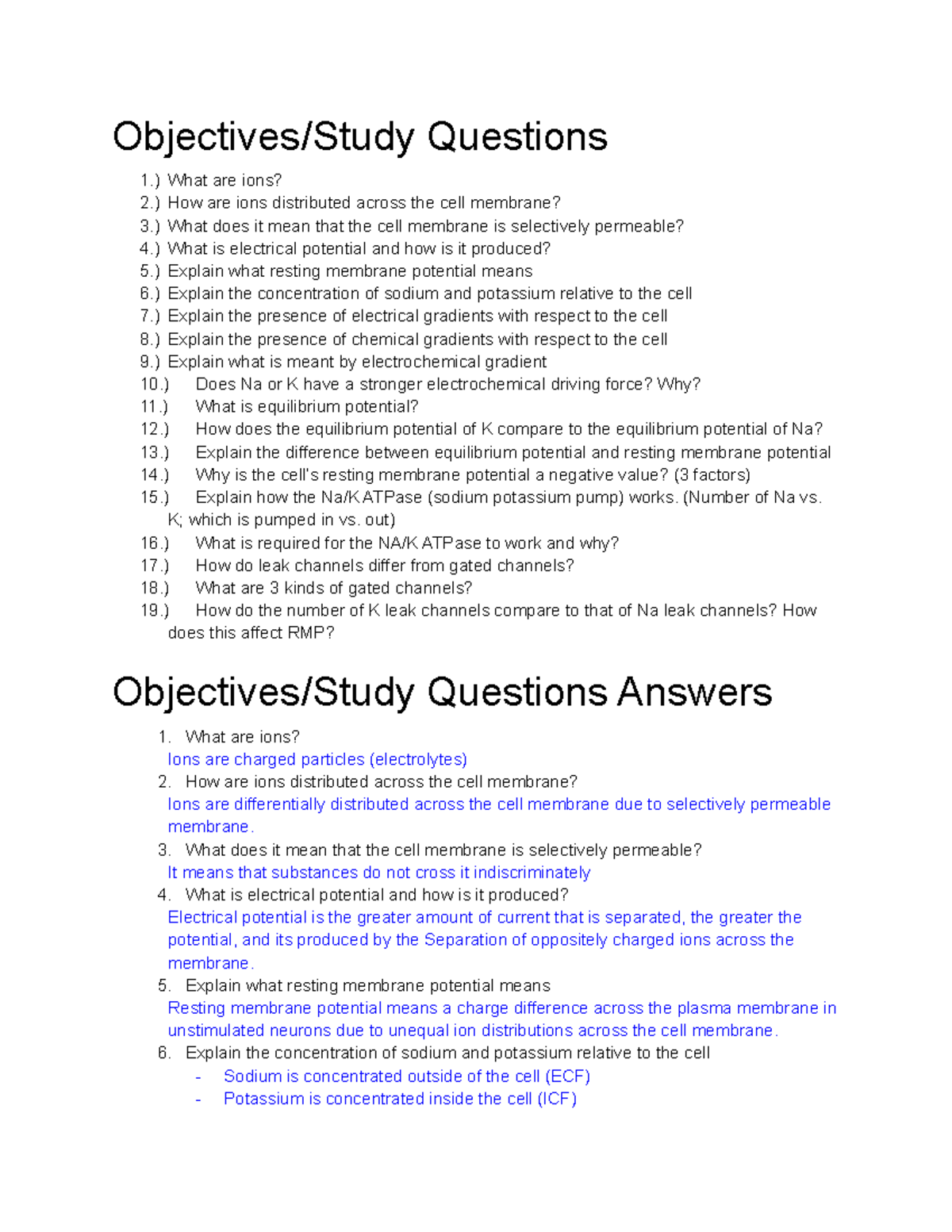 Lecture 9 Study Guide with Answers - Objectives/Study Questions 1 ...