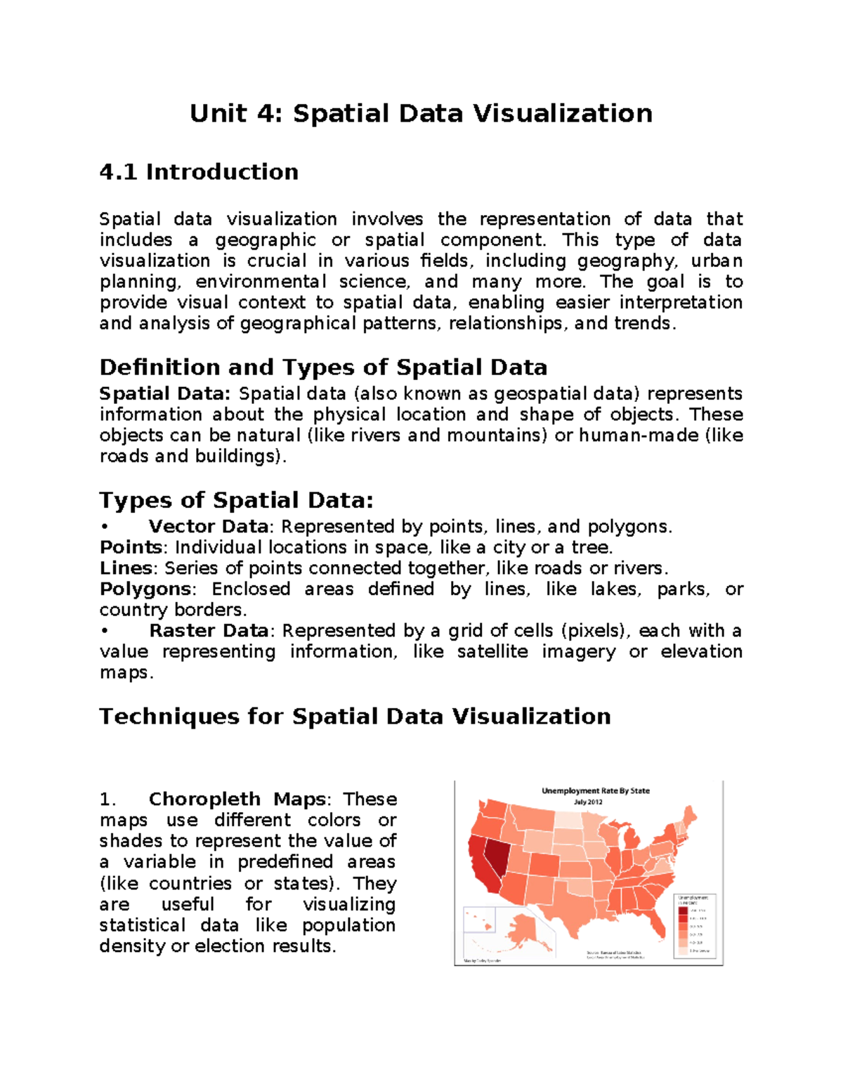 Unit 4 DAV - Bca 8th sem dav notes - Unit 4: Spatial Data Visualization ...