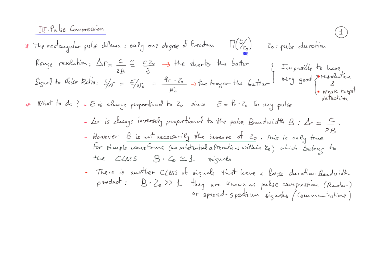Pulse Compression v2- Pulse Compression v2 - radar - Studocu