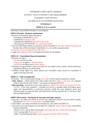 Tutorial 7 Decrease in Shareholding qr - UNIVERSITI TUNKU ABDUL RAHMAN ...