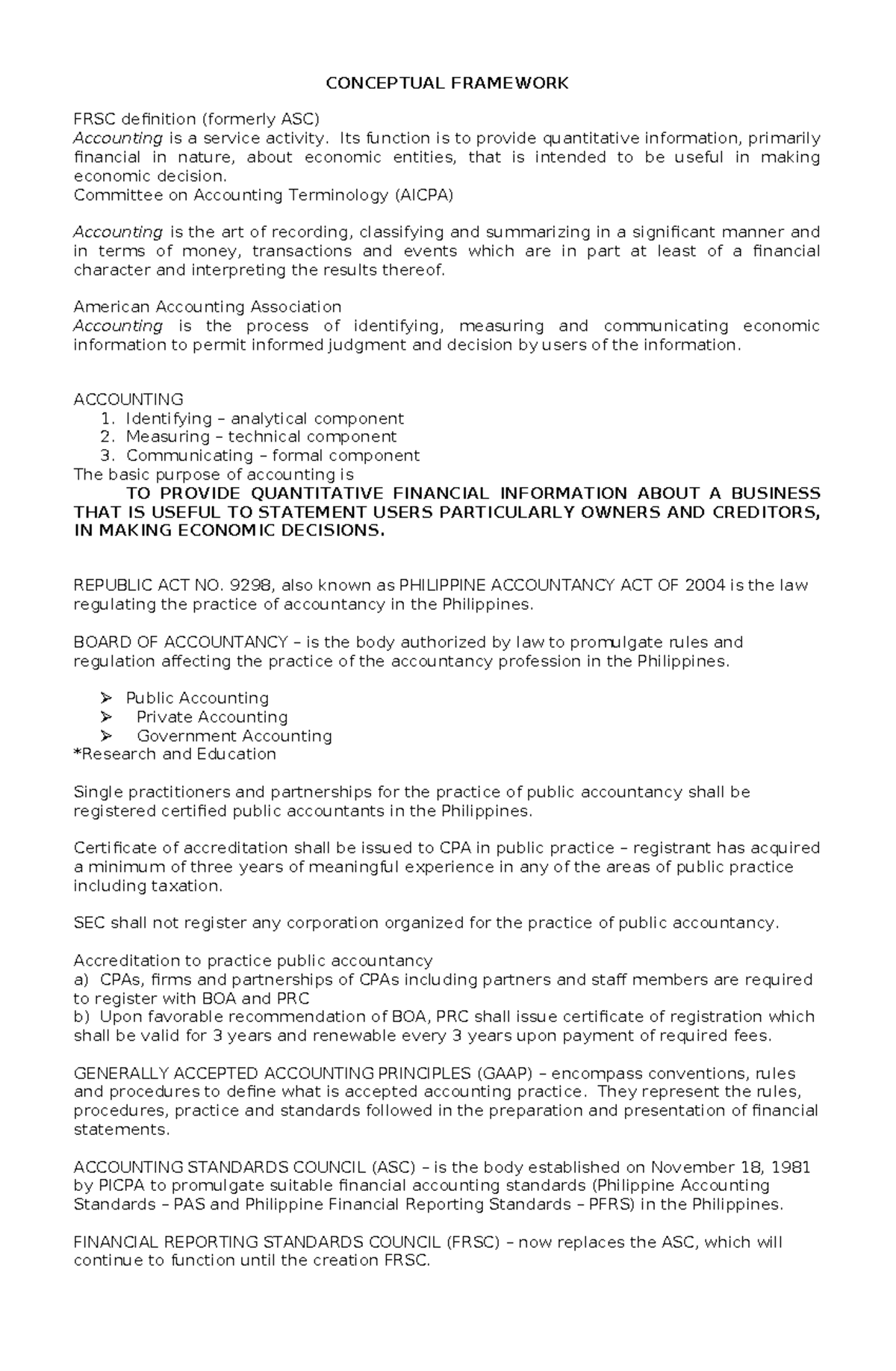 Conceptual- Framework - CONCEPTUAL FRAMEWORK FRSC definition (formerly ...