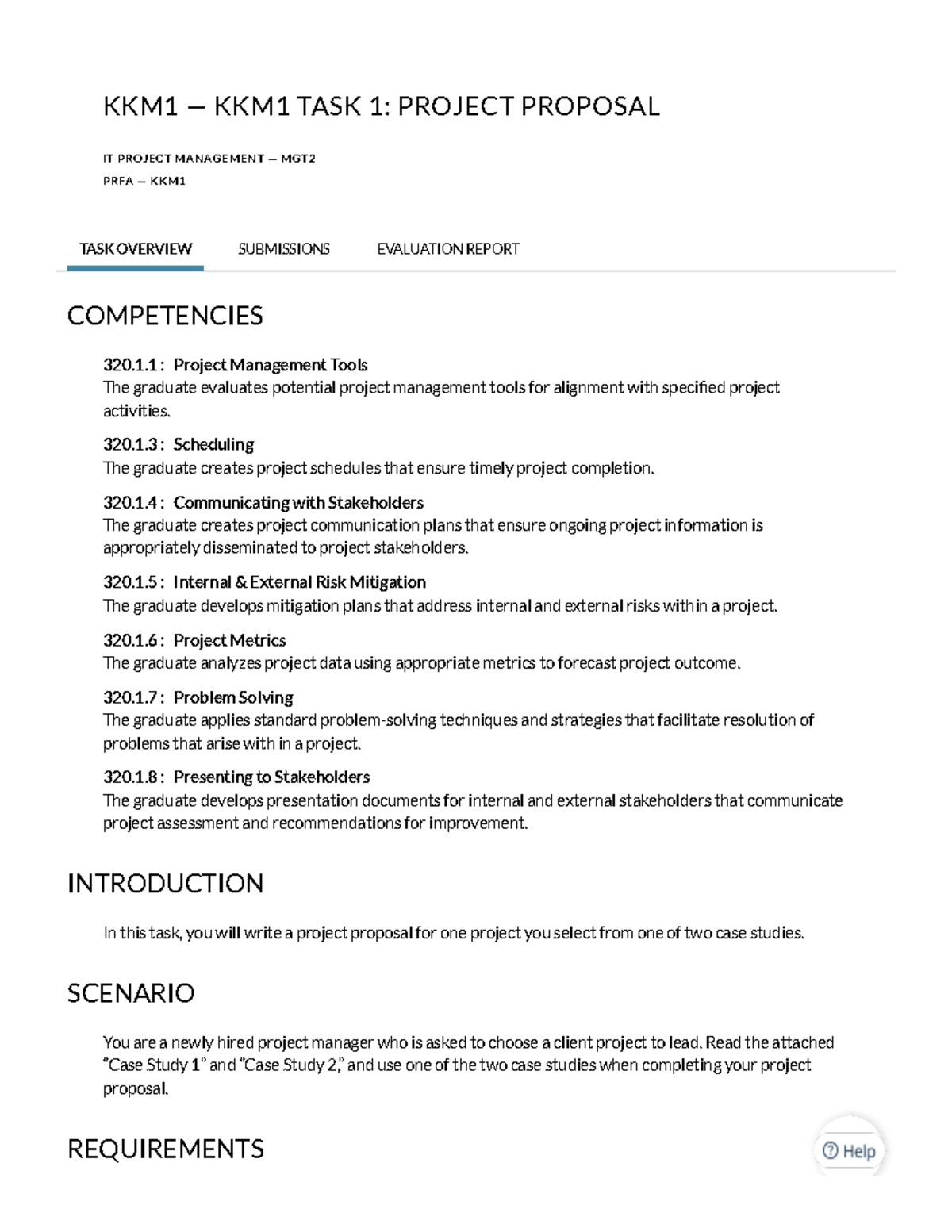 WGU Performance Assessment - KKM1 — KKM1 TASK 1: PROJECT PROPOSAL IT ...
