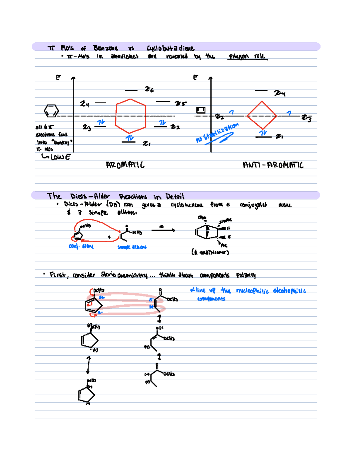 Lec 19 - Handwritten notes including drawn reactions and mechanisms Dr ...