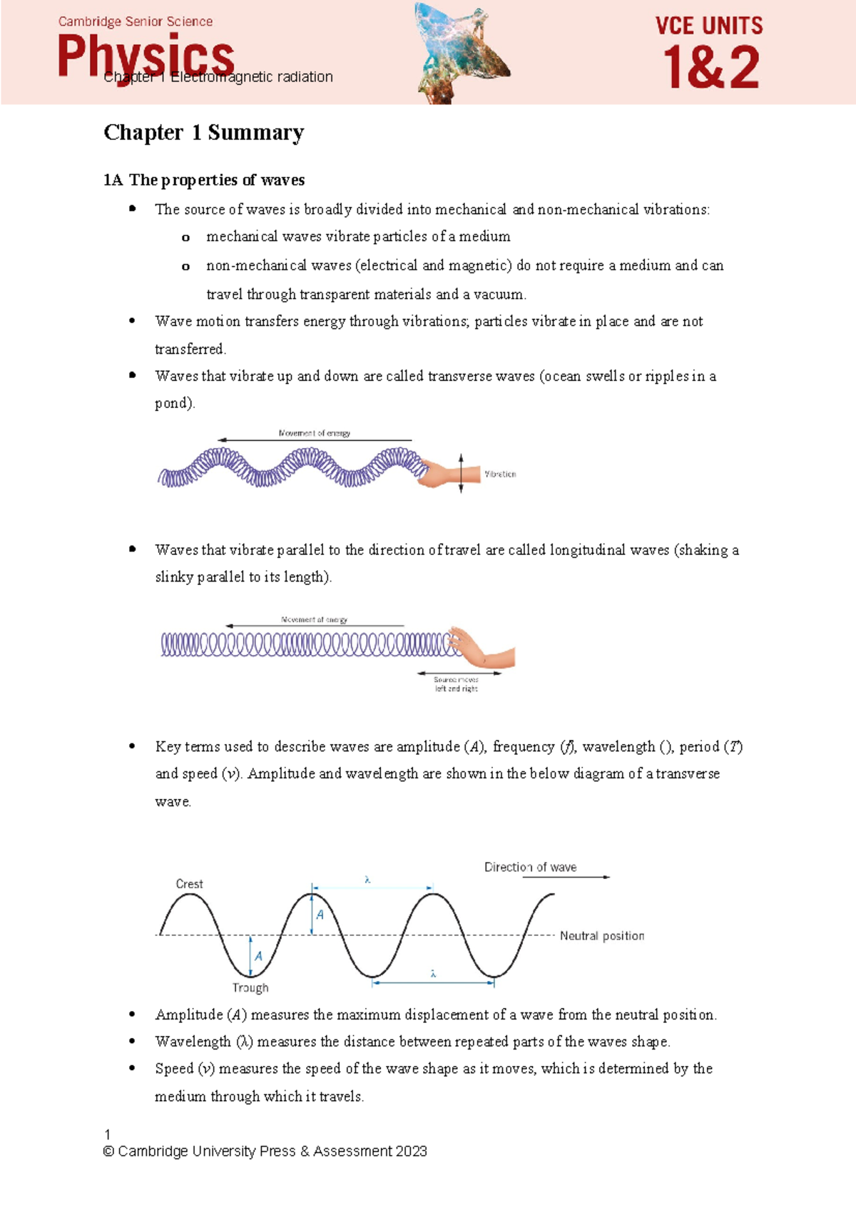 Chapter-1-Summary (2) - Copy - Chapter 1 Summary 1A The properties of ...