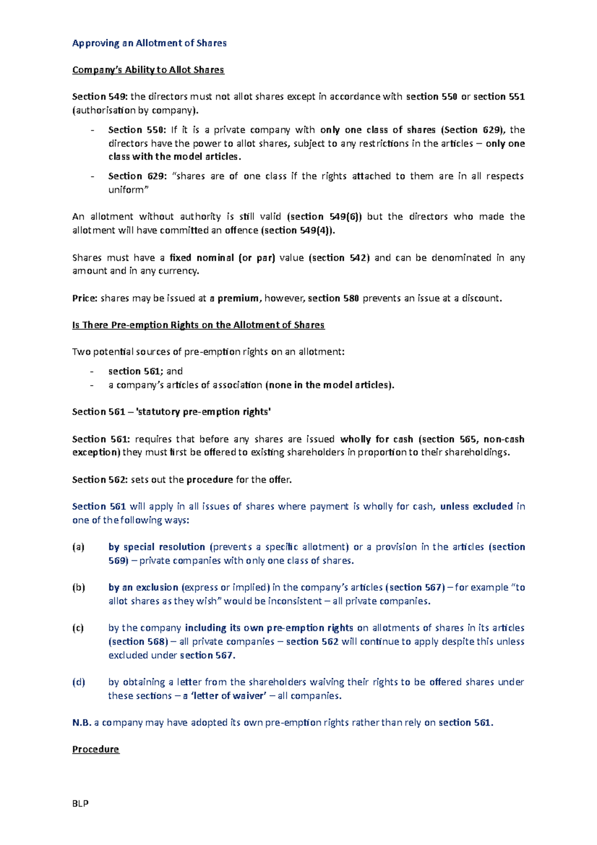 BLP Allotment Of Shares Approving An Allotment Of Shares Company s blp-allotment-of-shares-approving-an-allotment-of-shares-company-s