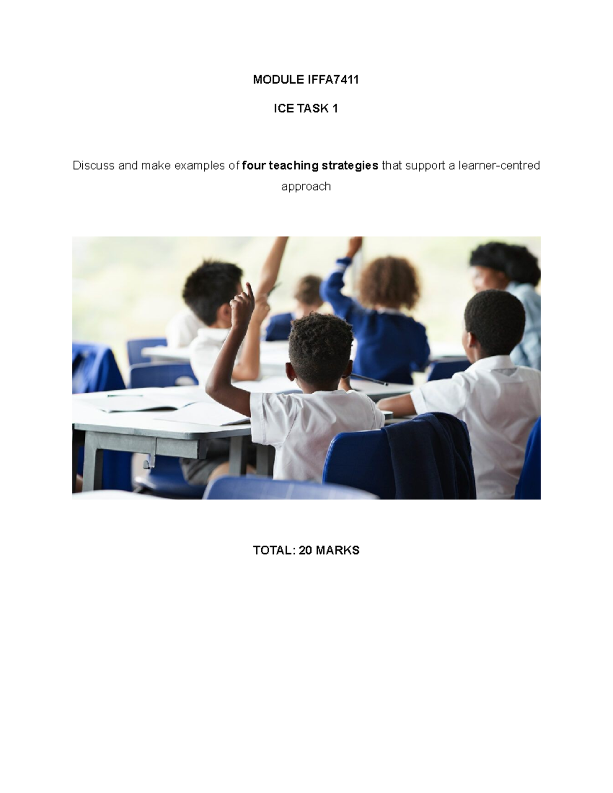 ICE TASK 1 IFFA7411 - ENED6122 - MODULE IFFA ICE TASK 1 Discuss and ...