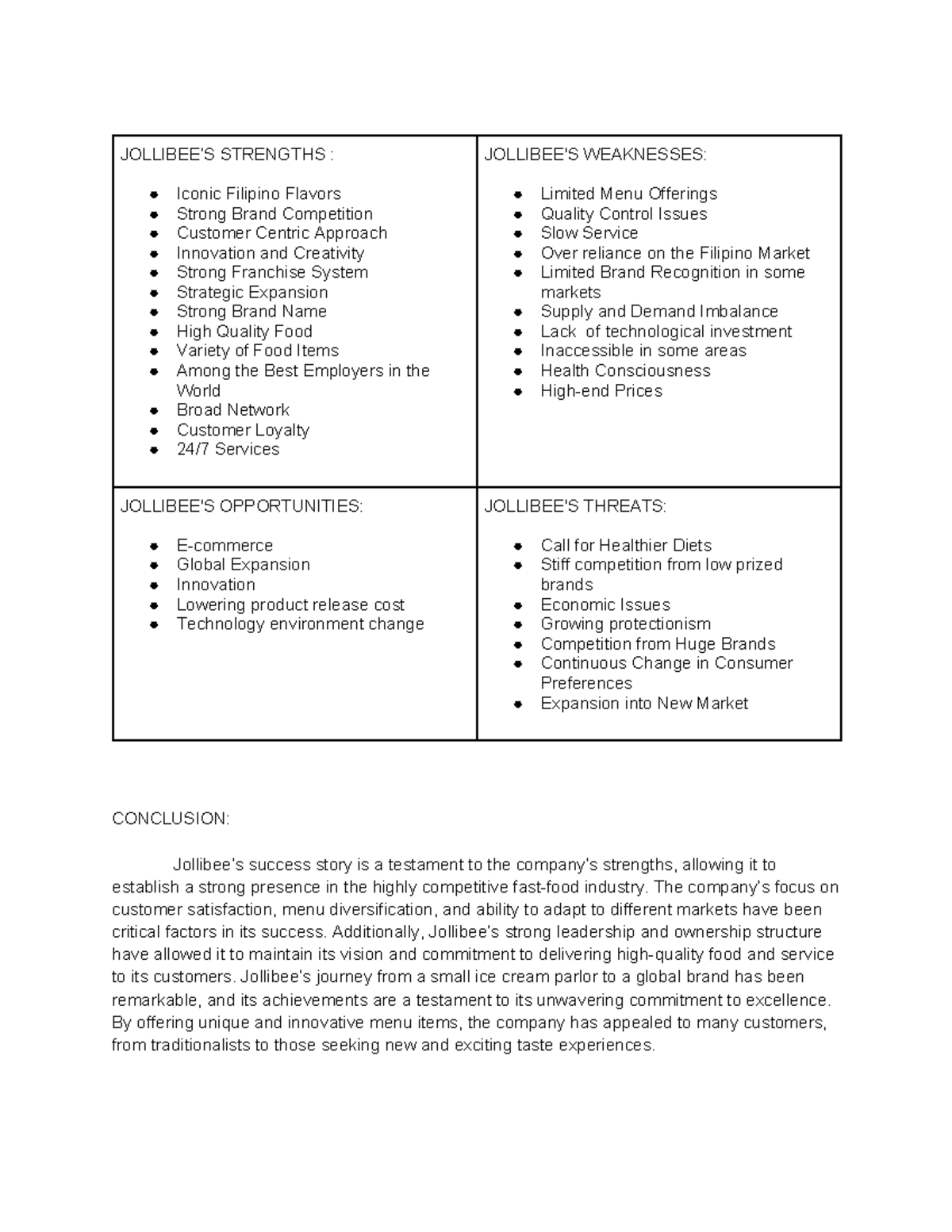 Jollibees- Strengths- JOLLIBEE’S STRENGTHS : Iconic Filipino Flavors ...