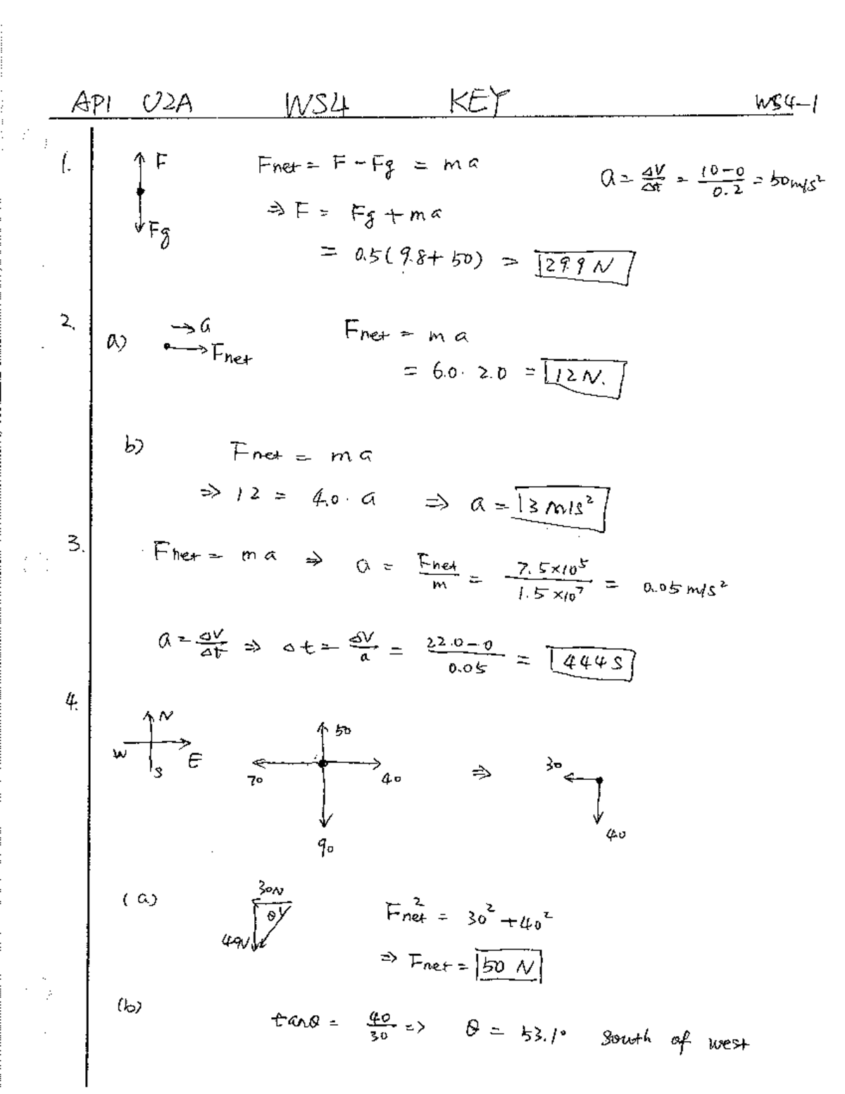 Unit 1B Worksheet 4 Key - PHYS 103 - Studocu