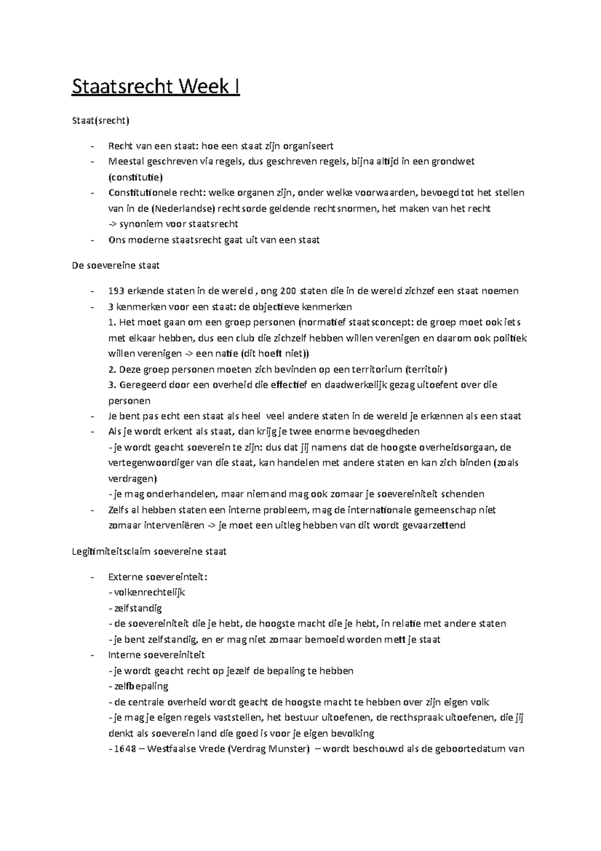 Staatsrecht Week I - Week 1 - Staatsrecht Week I Staat(srecht) - Recht ...