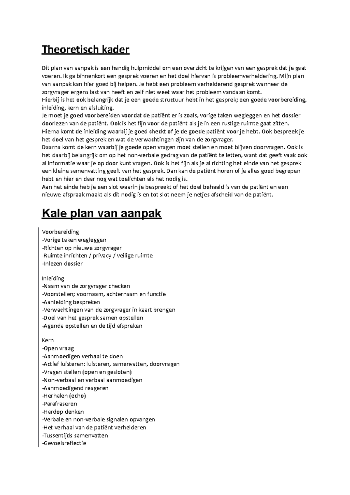 Basis Plan van aanpak - Theoretisch kader Dit plan van aanpak is een ...