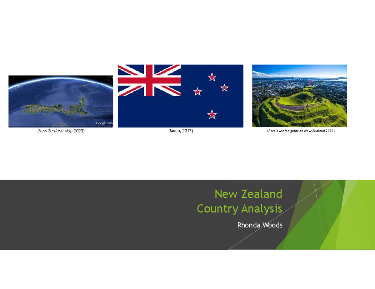 New Zealand Final Project - New Zealand Country Analysis ####### Rhonda ...