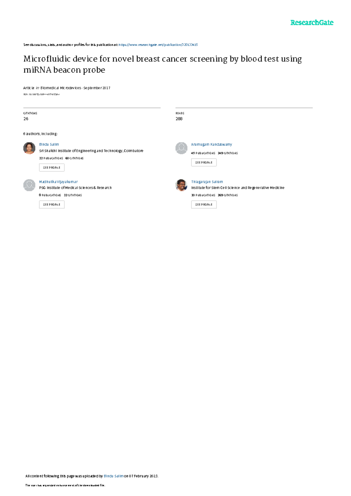 Microfluidic device for novel breast cancer screening by blood test ...