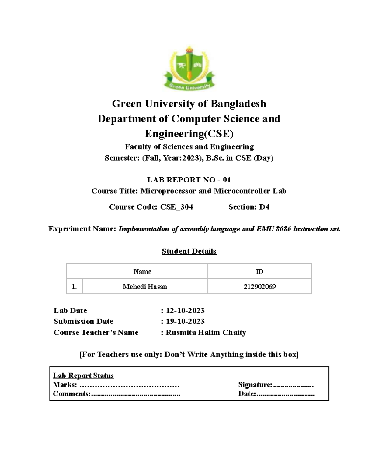 Computer Networking - Green University of Bangladesh Department of ...