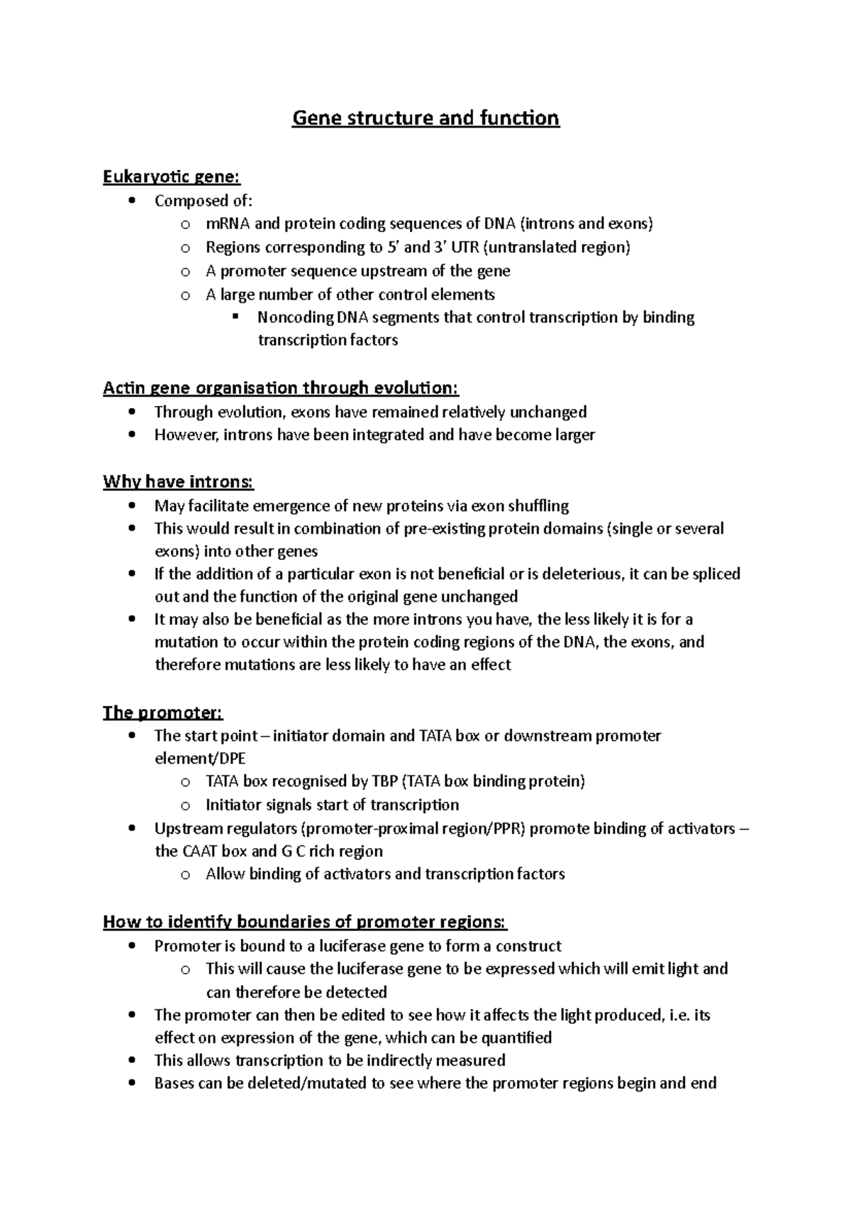 G3 - Gene structure and function - Gene structure and function ...
