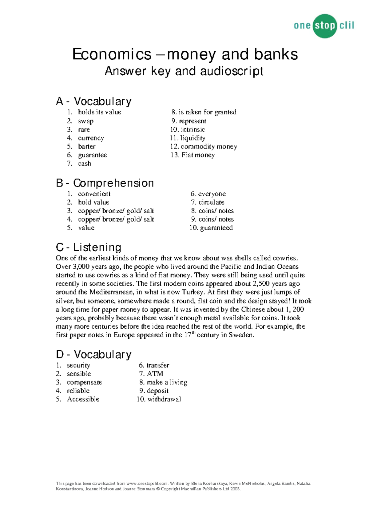 Economics money and banks answer key - This page has been downloaded ...