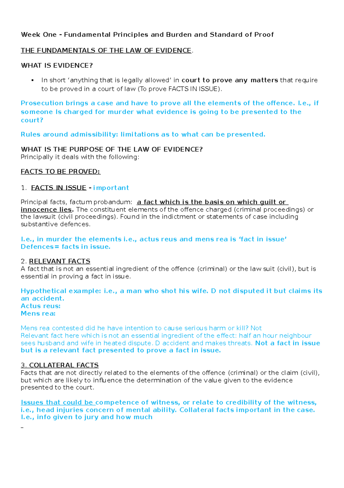 Evidence - Week 1 - Principles - Week One - Fundamental Principles and ...