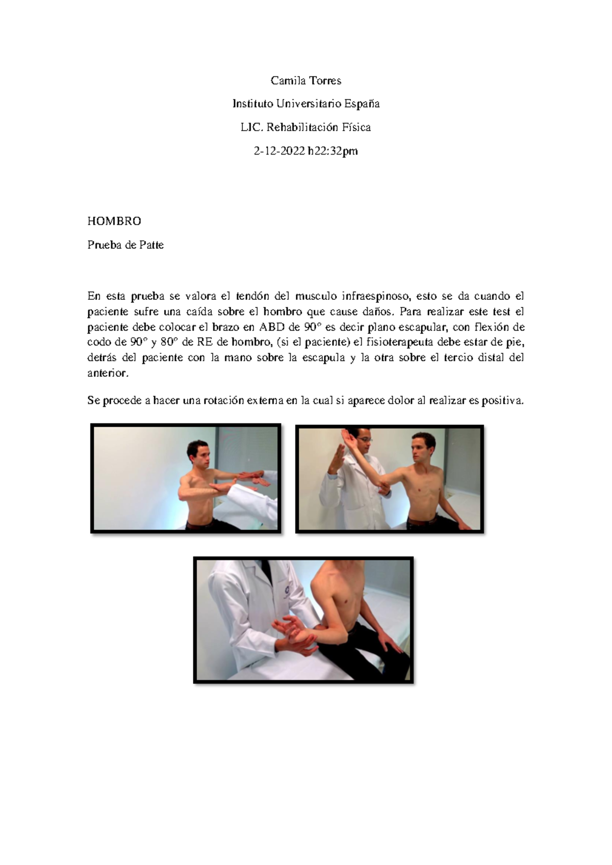 Prueba de Patte - Es un test muy importante en la area de fisoterapia ...