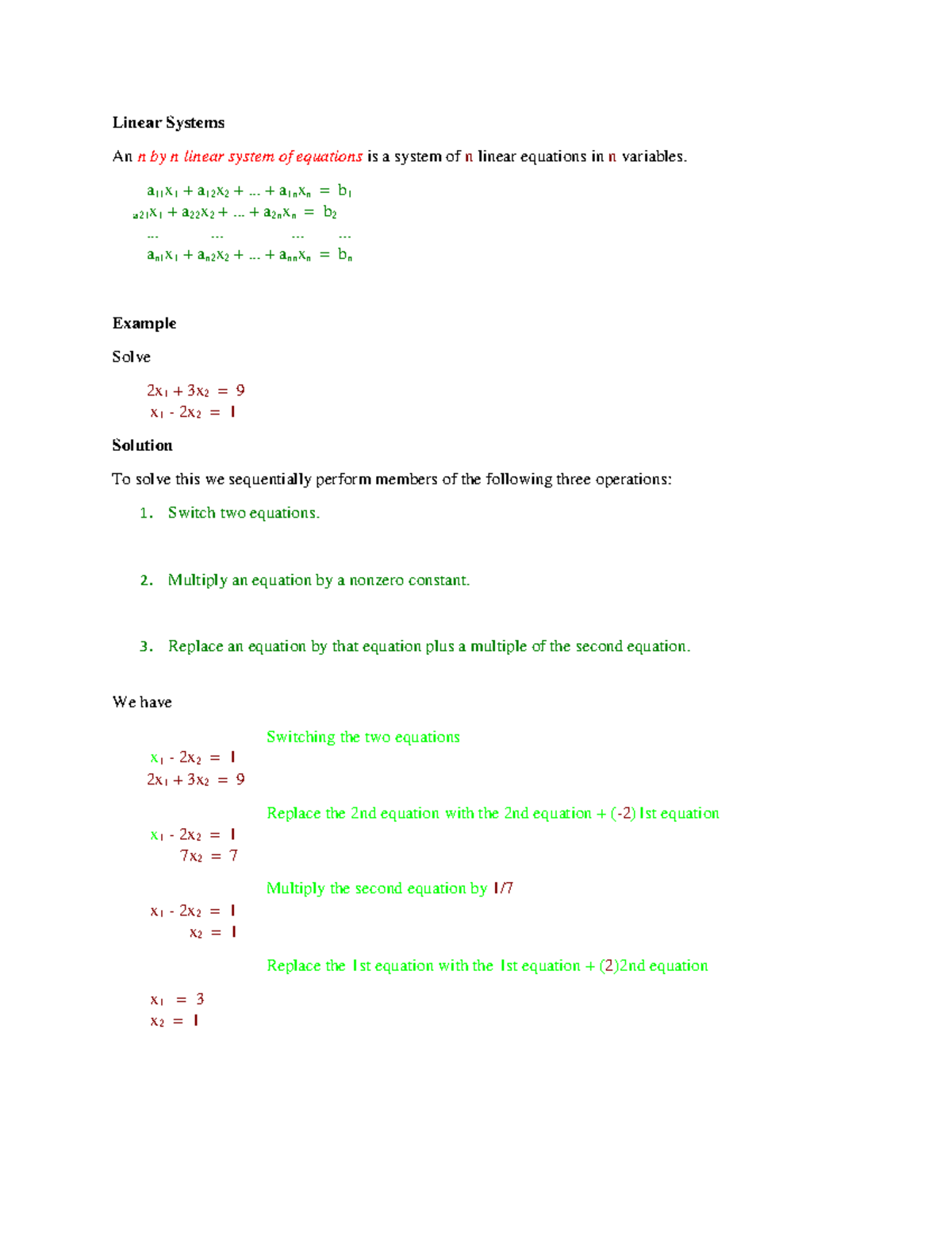 Linear Systems And Matrices Linear Algebra Warning Tt Undefined Function 32 Linear