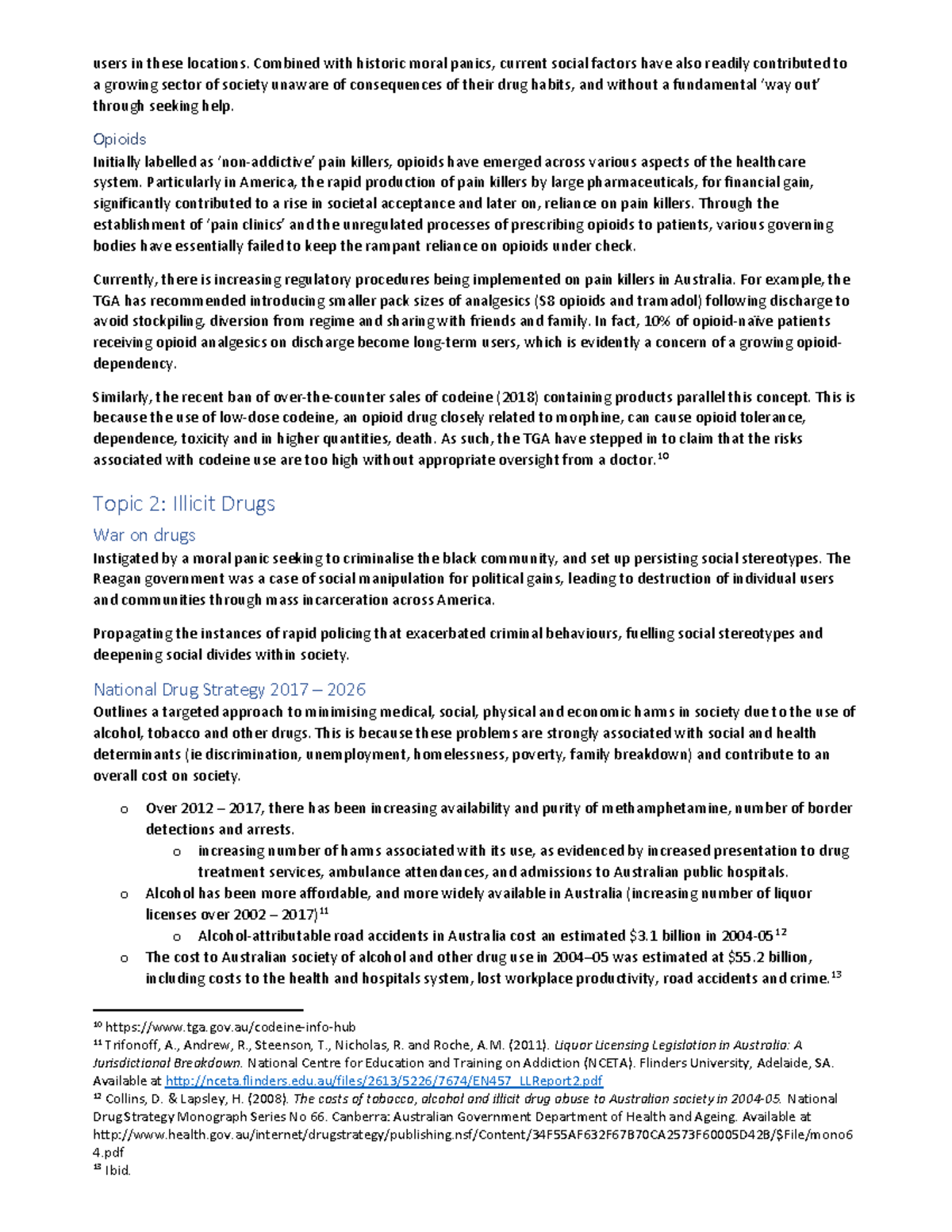 Notes and Exam Questions on Illicit Drugs - users in these locations ...