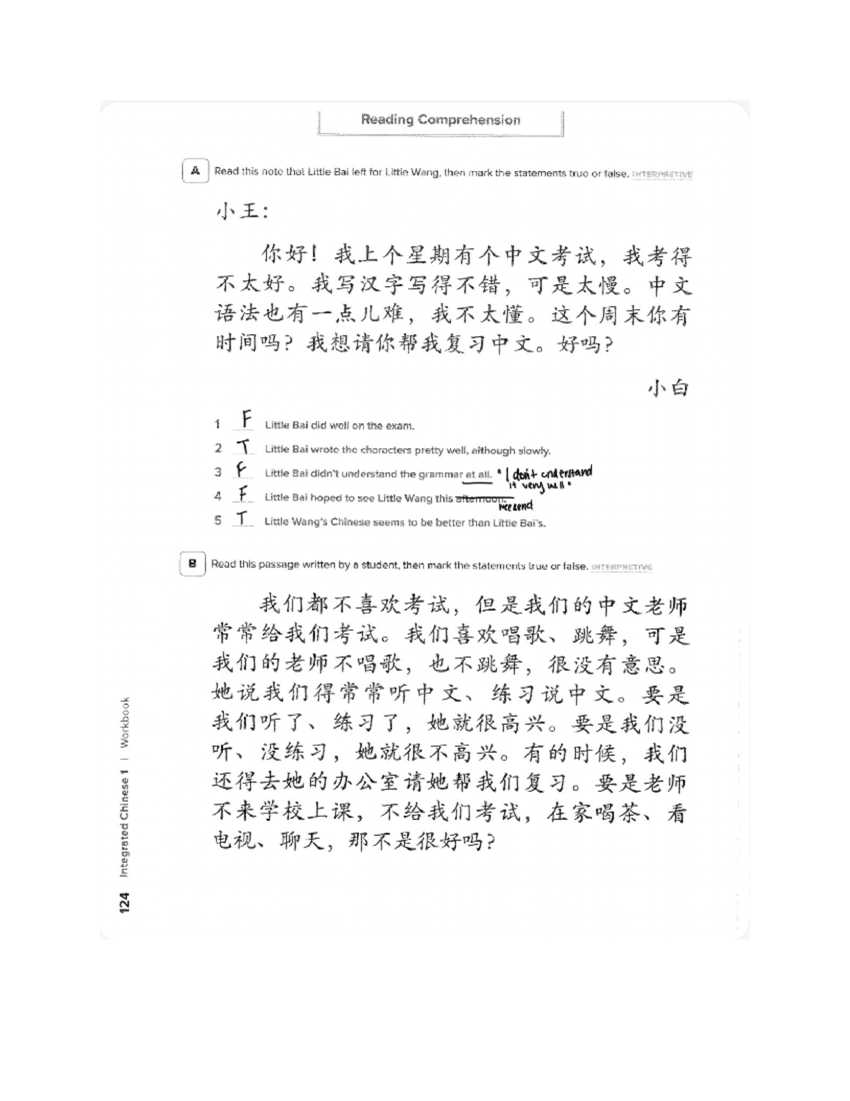 Copy of Workbook hw - Homework - CHIN 110 - Studocu