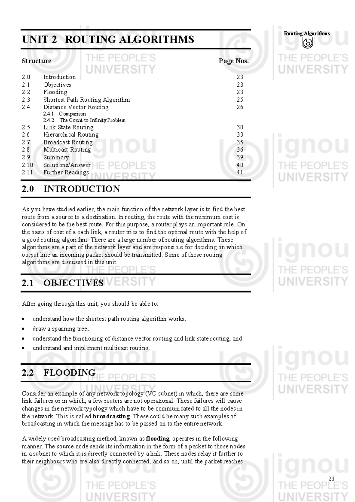 Network - Its lecture notes - Routing Algorithms UNIT 2 ROUTING ...
