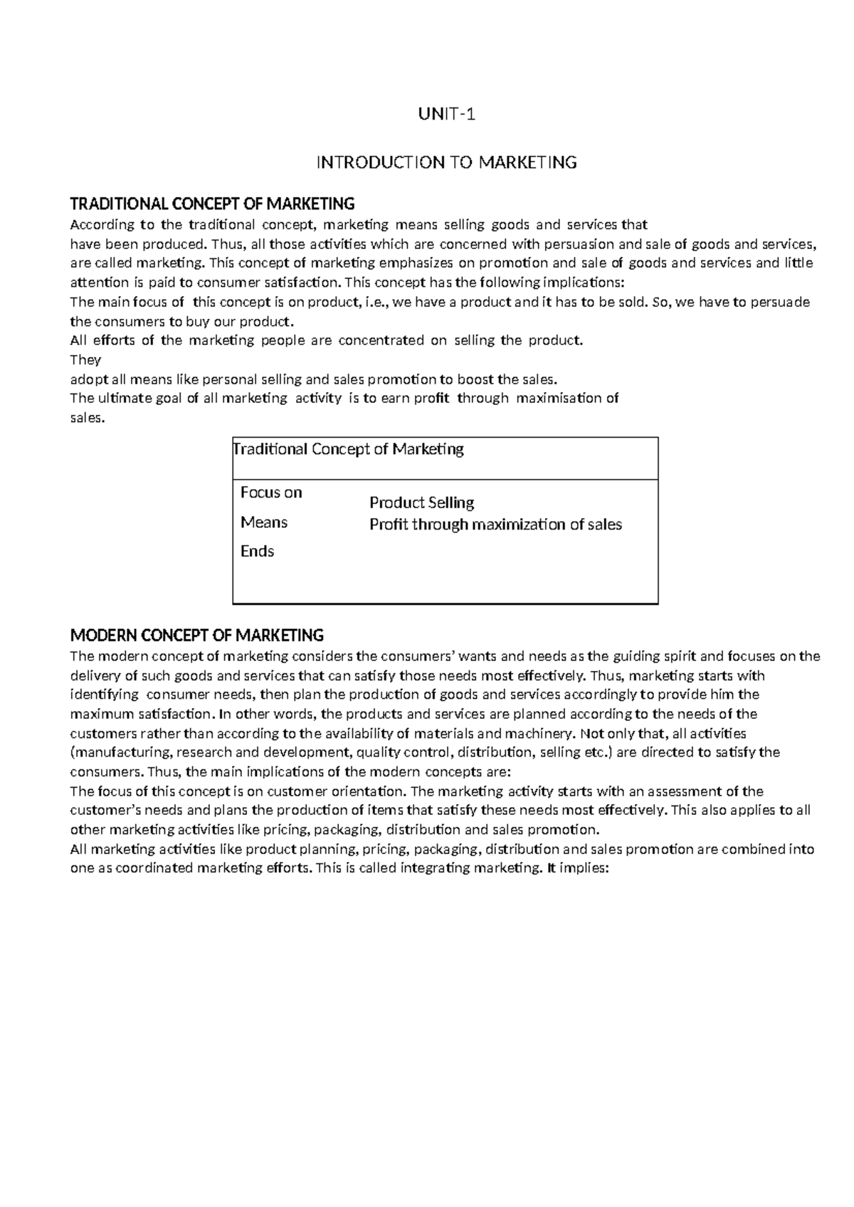 UNIT-1 POM - Principles of Marketing -unit 1 notes - Product Selling ...