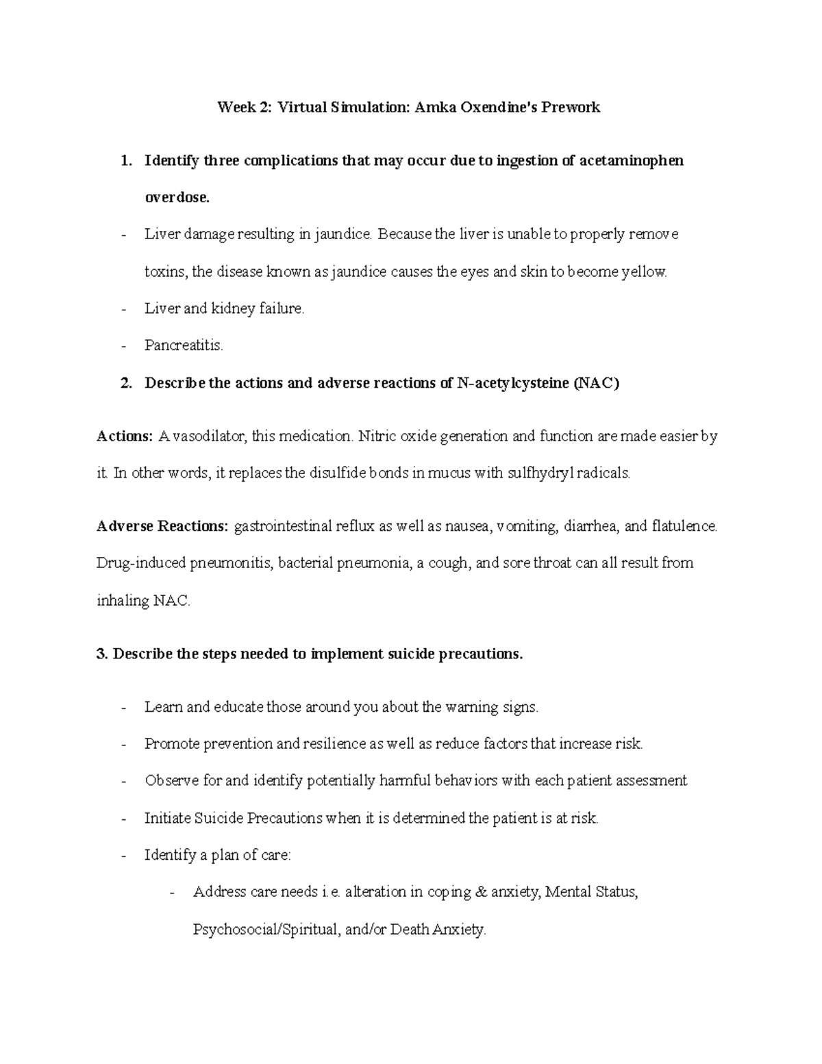 NR446 WK 2 i Human Amka Oxendine Prework - Week 2: Virtual Simulation ...