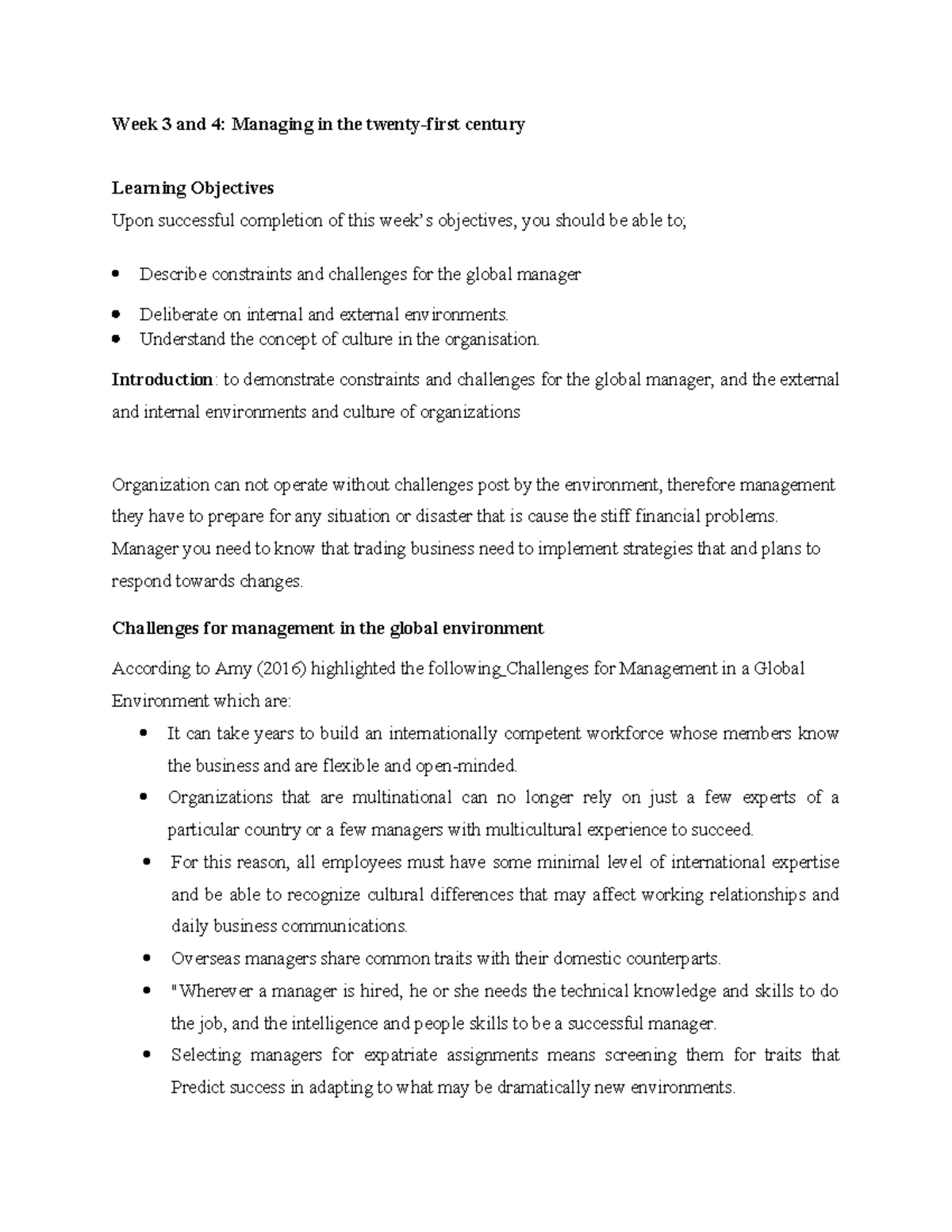 POm M LM 3 4-challenges ,internal, external and culture - Week 3 and 4 ...
