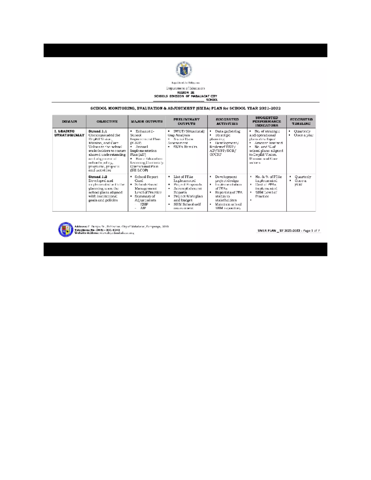 Smepa PLAN - Political Science - University of the Philippines - Studocu