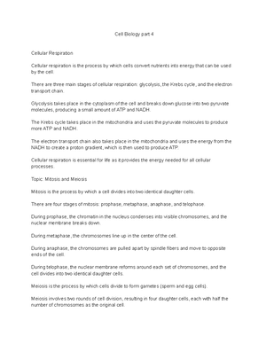 Cell Biology part 2 - Notes - Cell Biology part 2 Cell Signaling: Cells ...