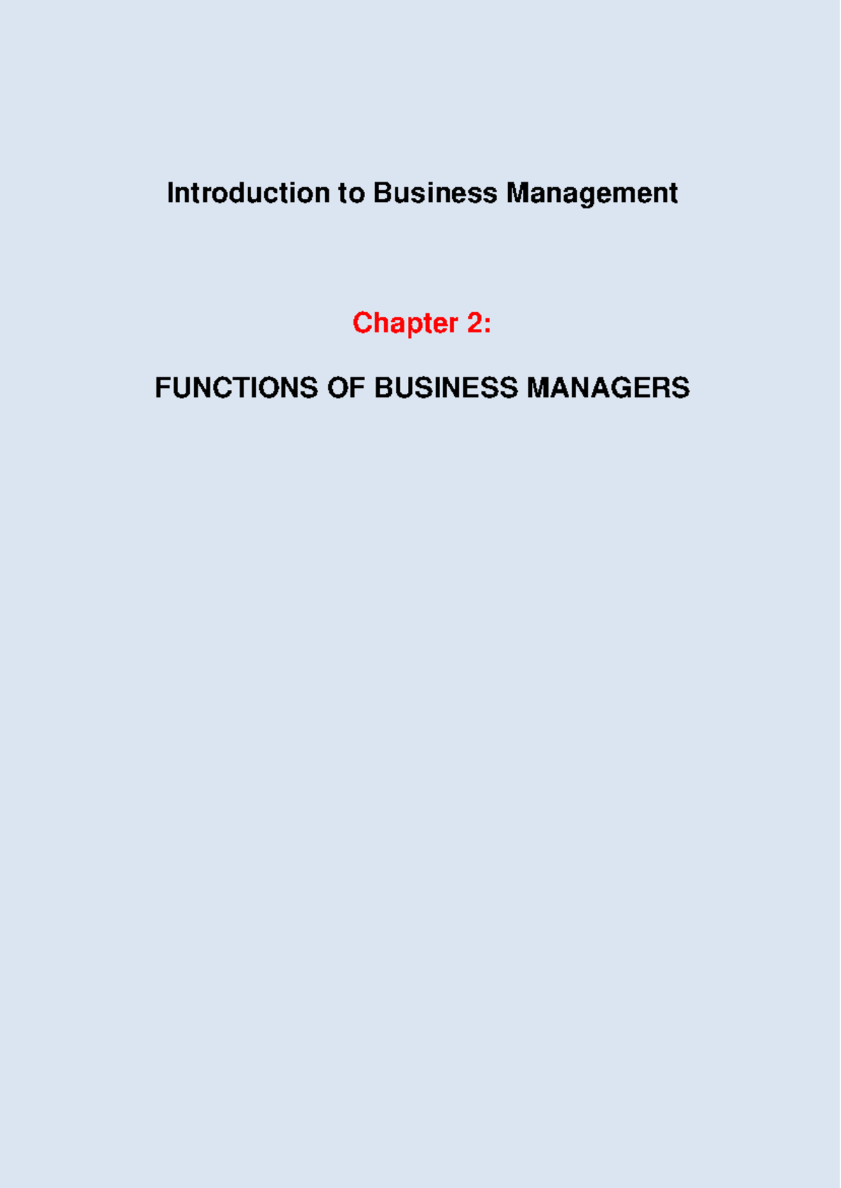 Intro Business Management Chapter 2 - Introduction to Business ...
