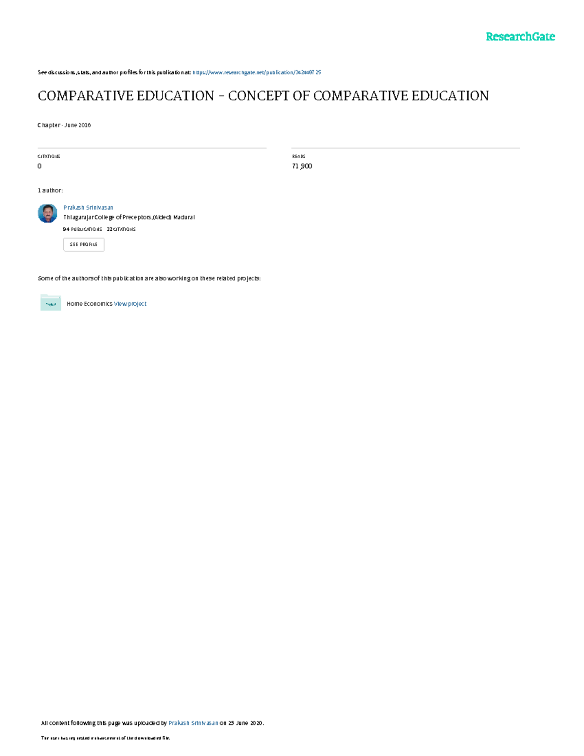 Comparative Education Chapter 1 - See discussions, stats, and author ...