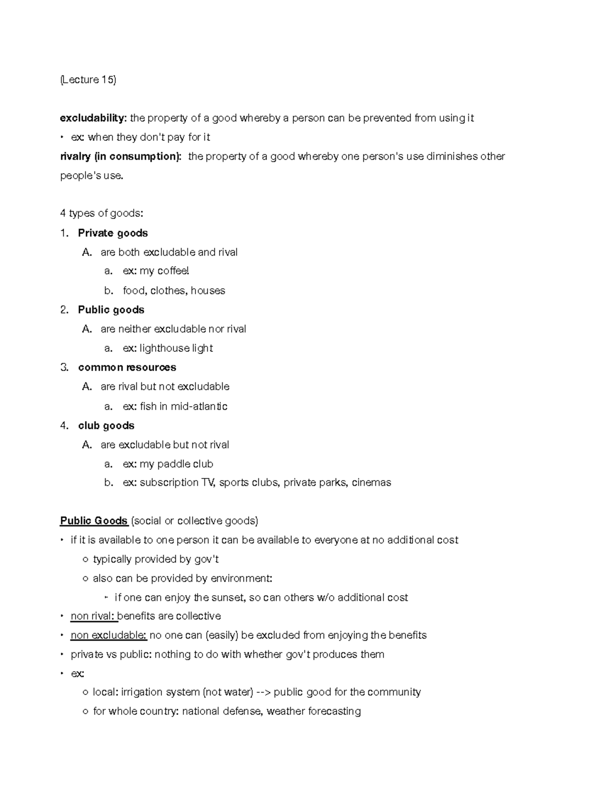 Intro to Econ - Public Goods and Asymmetric Info (Ch 8) - (Lecture 15 ...