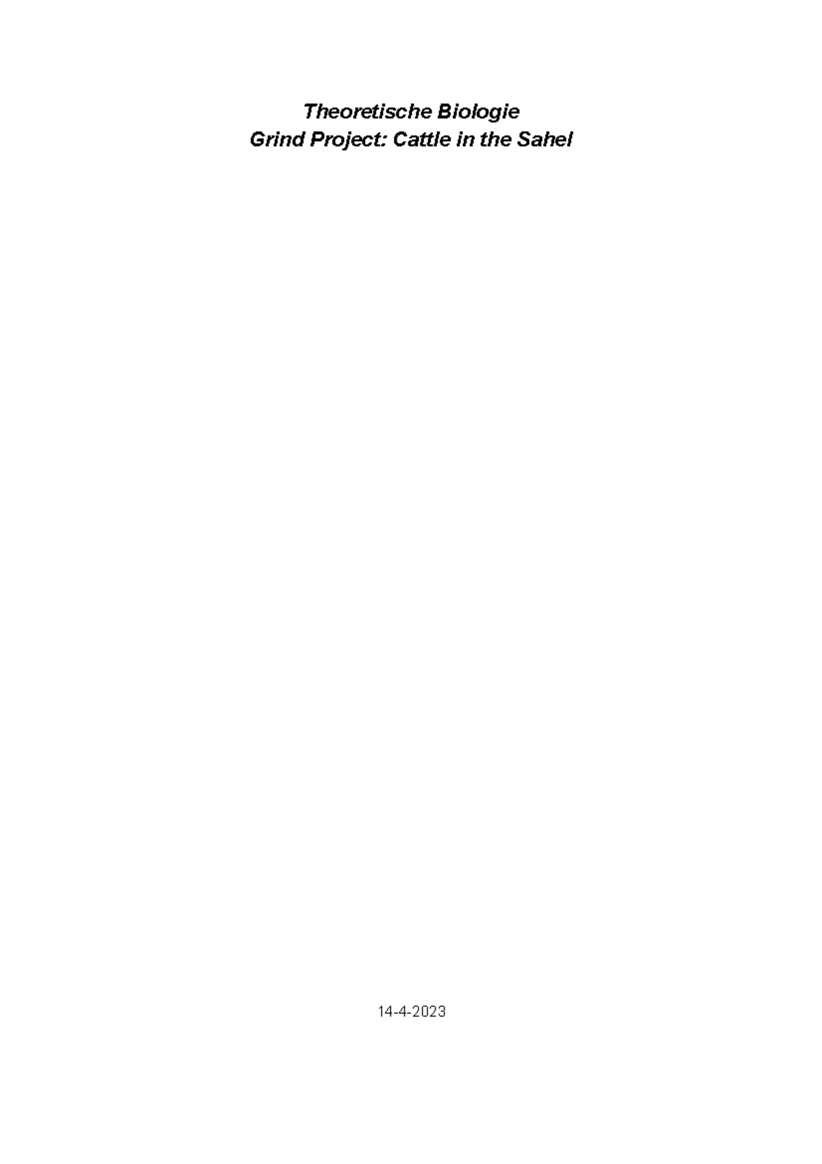 Grind project Bas - Theoretische Biologie Grind Project: Cattle in the ...