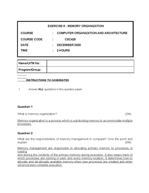 Case study CSC429 - In the essay, each groups is required to include as follows:- a ...