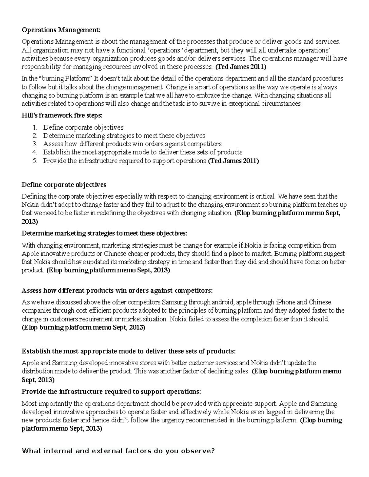 OM week 1 discussion - about the busiensse to solv and how the plemsrob ...